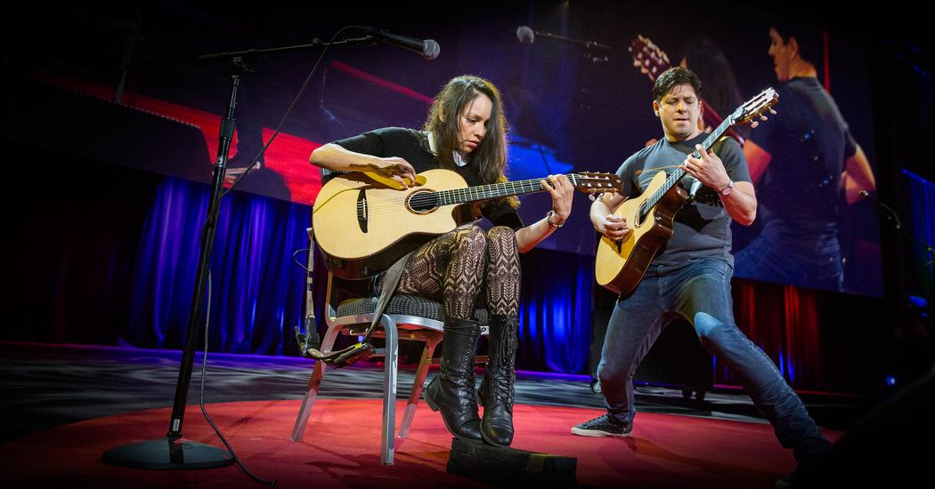 An electrifying acoustic guitar performance